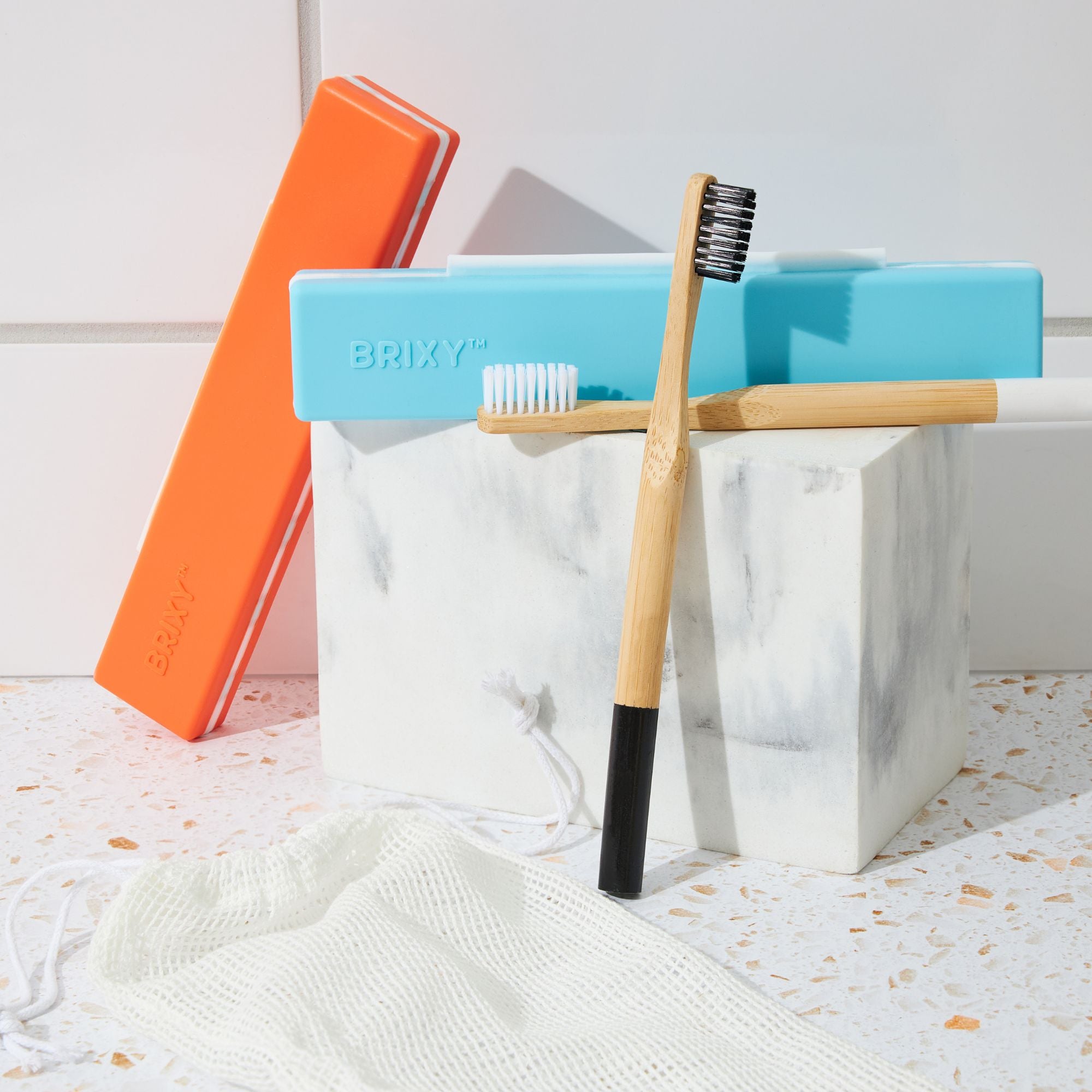 Toothbrush Travel Containers - Blue, Orange